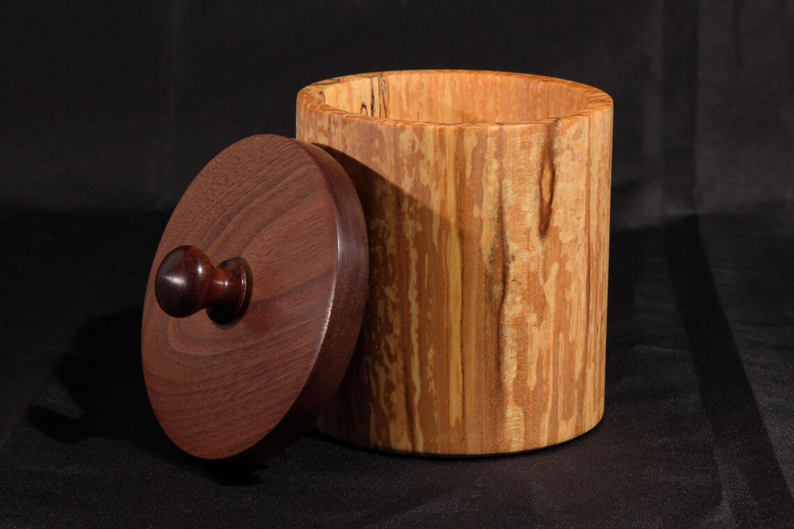 Spalted Maple Pot / Canister With Walnut Lid - Etsy
