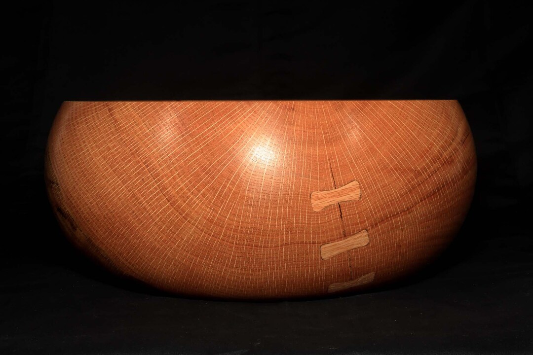 Large Red Oak Bowl / Decorative Centerpiece Bowl / Kitchen Decor - Etsy