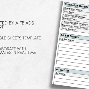 Facebook Ads Master Planning Template | Collaborative Team Tool for ...