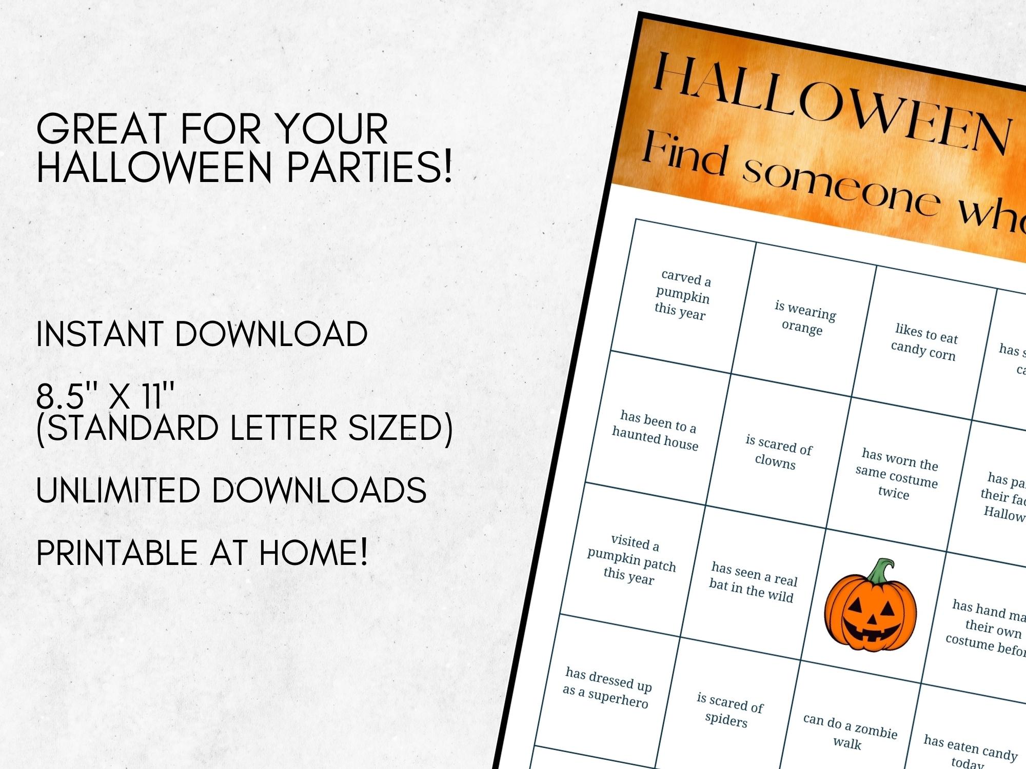 Halloween Bingo Printable – Family-friendly Party Game for All Ages - Etsy
