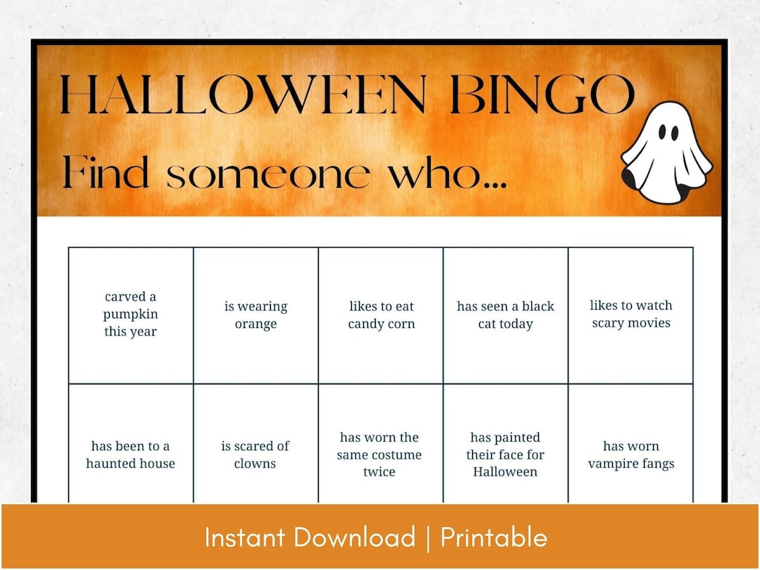 Halloween Bingo Printable – Family-friendly Party Game for All Ages - Etsy