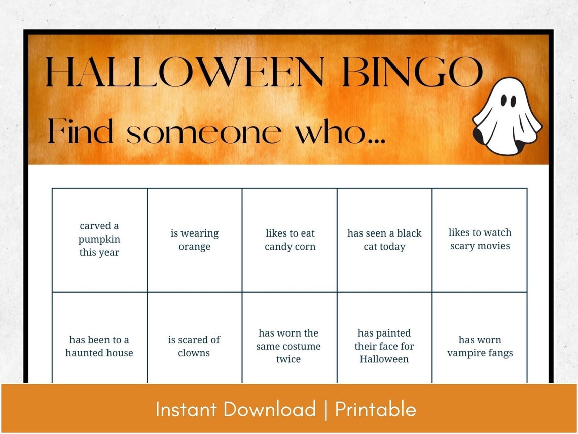 Halloween Bingo Printable – Family-friendly Party Game for All Ages - Etsy