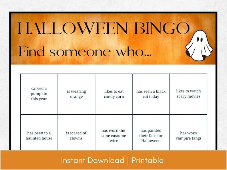 Halloween Bingo Printable – Family-friendly Party Game for All Ages - Etsy