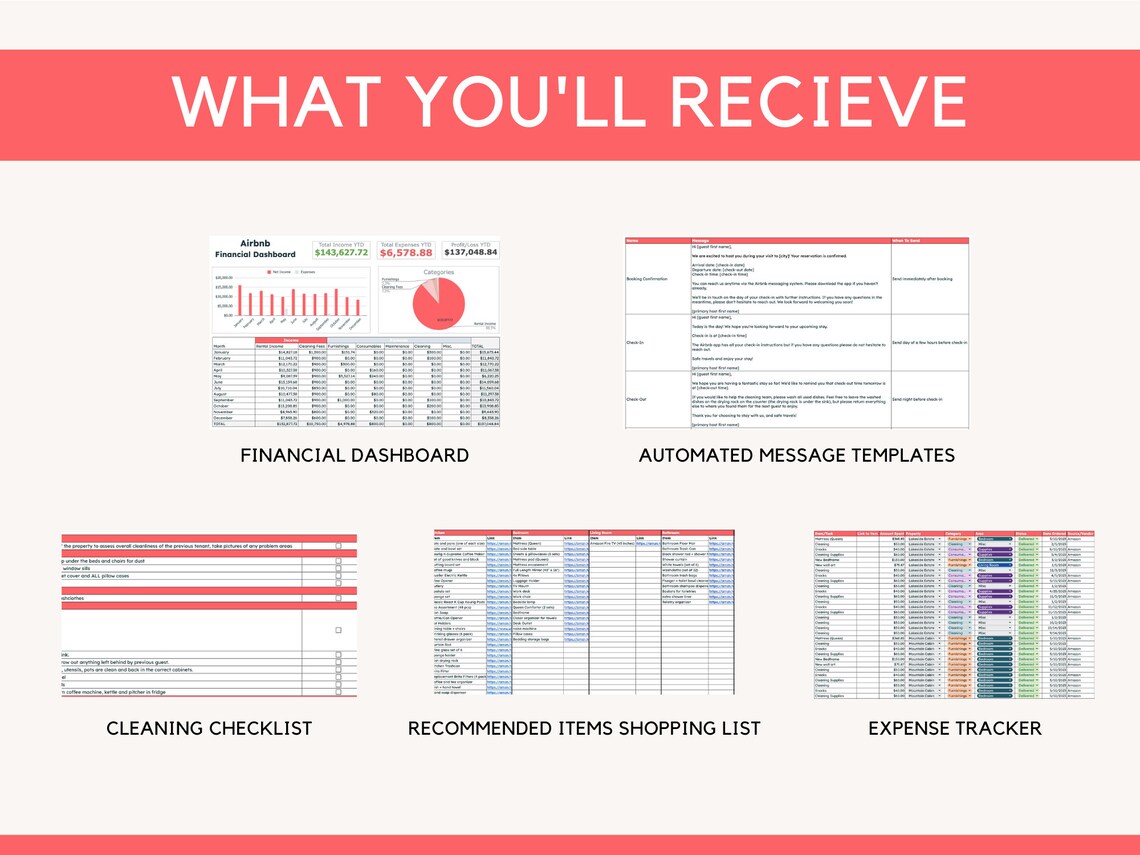 Airbnb Host Guide: Financial Tracker & Dashboard (google Sheets ...