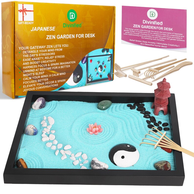 Zen Garden Sand Japanese Zen Garden For Desk - Kit, Artificial Bonsai ...