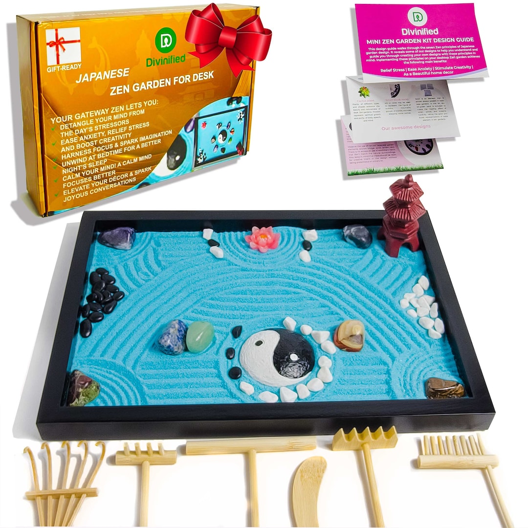 Zen Garden for Desk Zen Garden Kit Zen Gifts for Women Zen Garden Sand ...