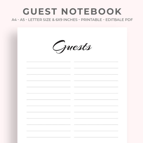 Guest List - Etsy