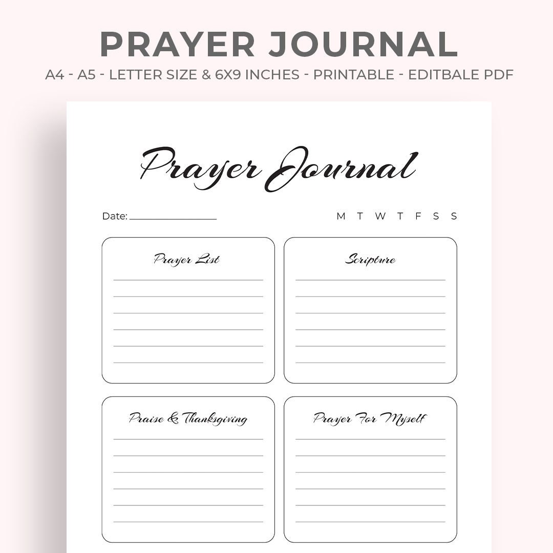 Daily Prayer Journal Printable, Prayer Planner, Prayer Journal, Prayer ...