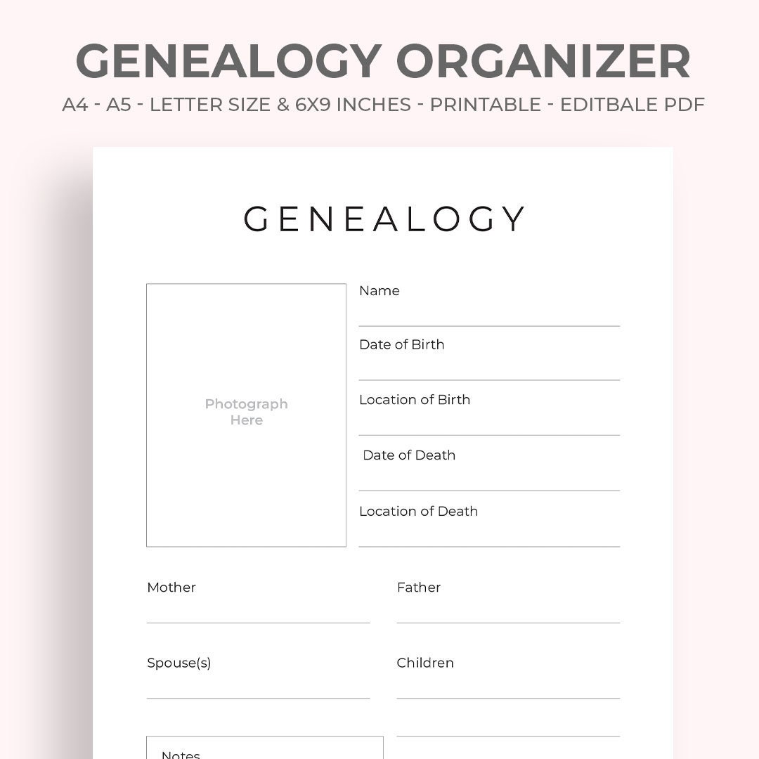 Genealogy Organizer, Genealogy Worksheet, Genealogy Research, Genealogy ...