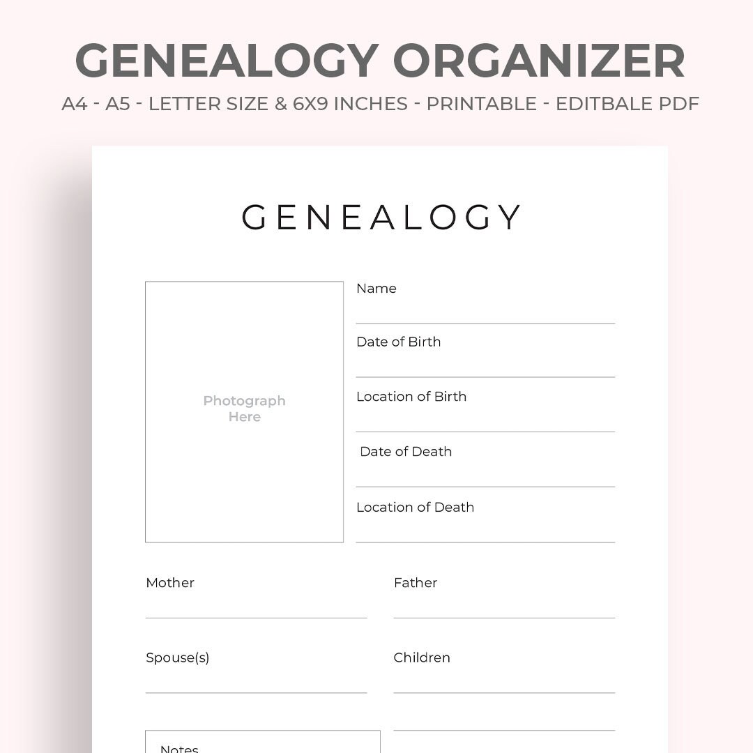 Genealogy Organizer, Genealogy Worksheet, Genealogy Research, Genealogy ...