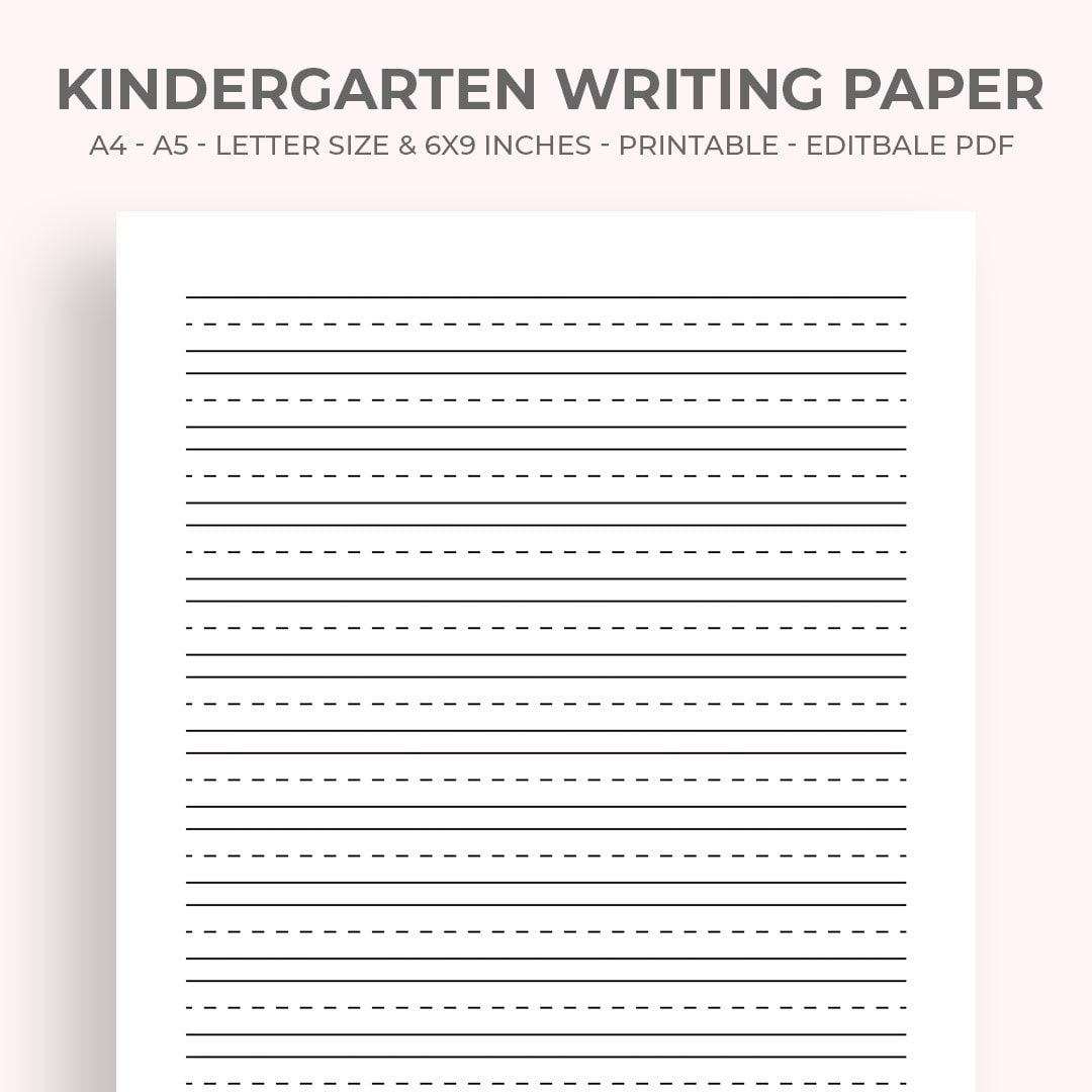 Kindergarten Writing Paper, Printable Kindergarten Writing Paper ...