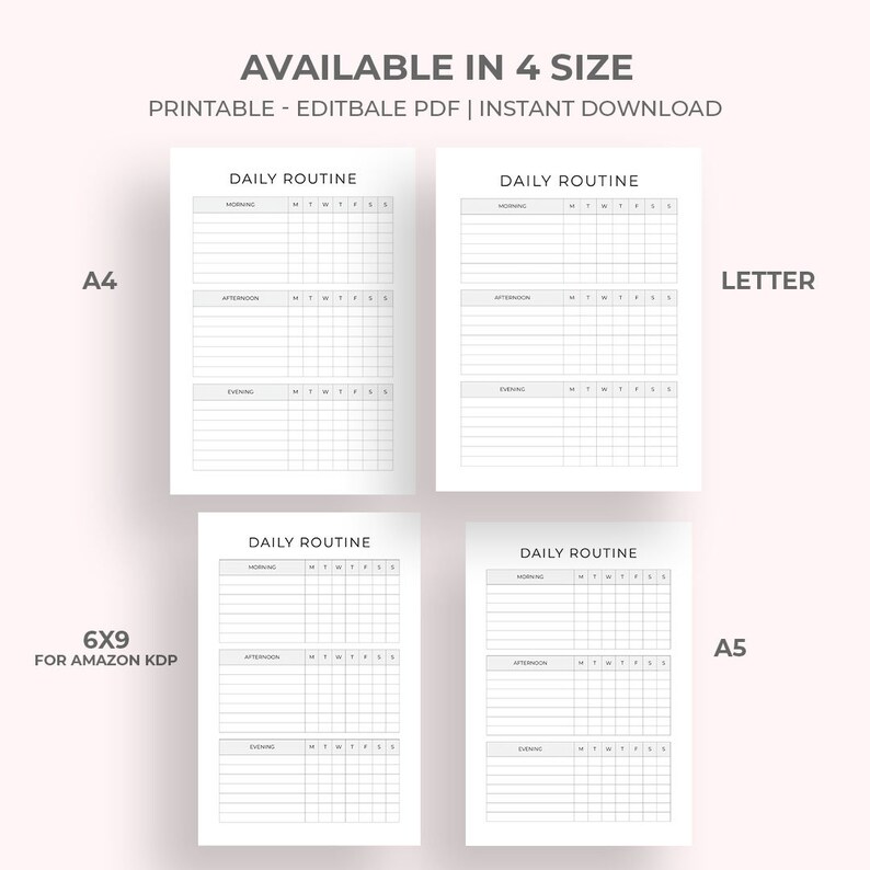 Routine Checklist, Daily Routine Planner Printable, Daily Routine ...