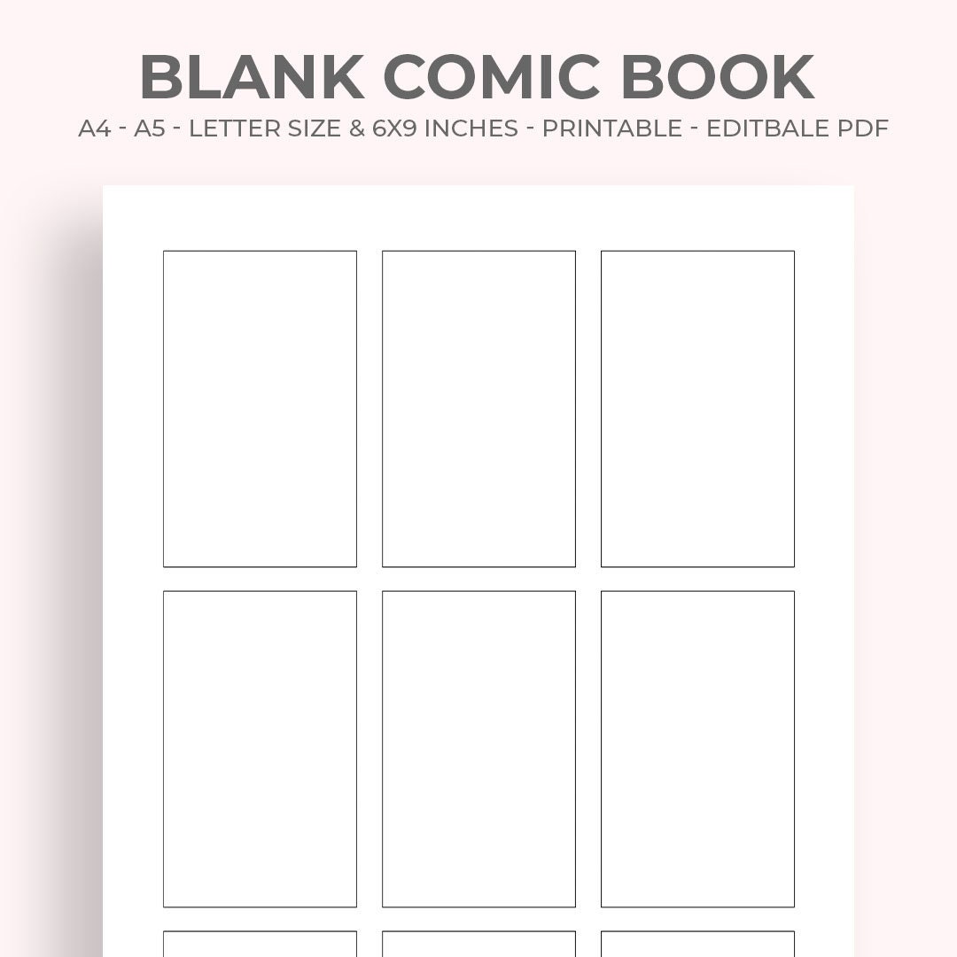 Blank Comic Book, Blank Comic Pages, Comic Book Template, Comic Book ...