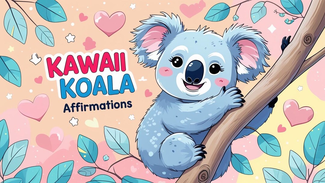 Kawaii Koala Affirmations Colouring Book for Kids Positive Mindfulness ...
