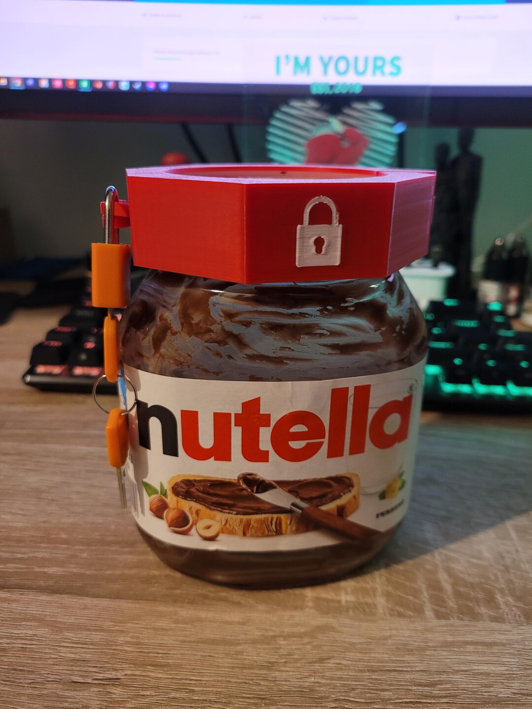 Nutella Jar Lock With Padlock & Keys Secure Your Spread - Etsy