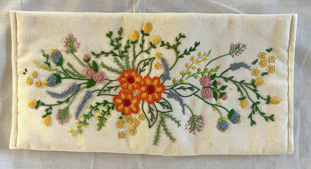Hand Embroidered Clutch Bag - Etsy