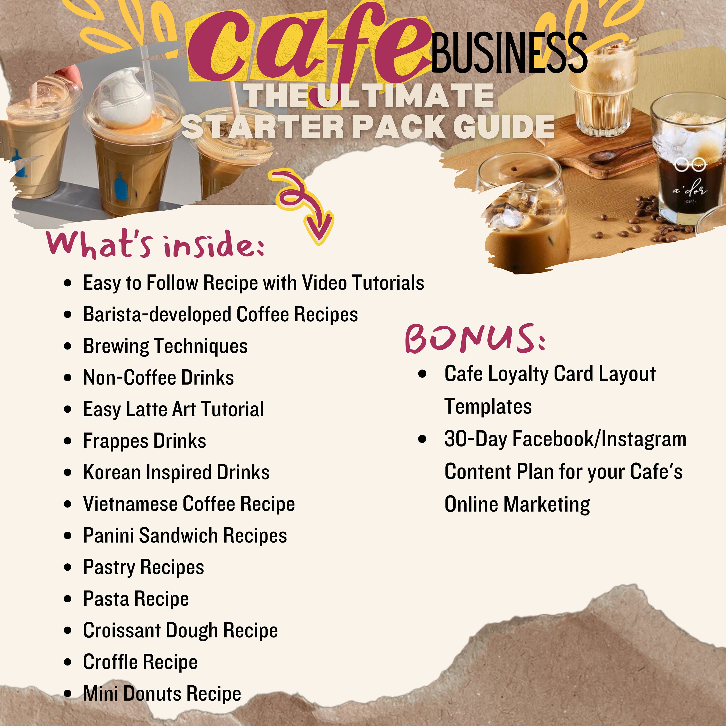 Cafe Business Ultimate Starter Guide E-book: Recipe Book, Marketing ...