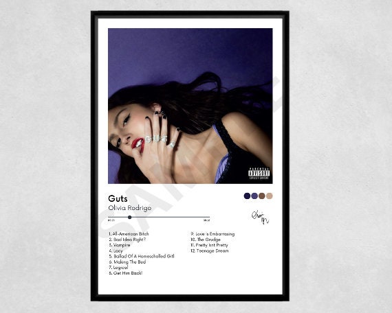 Olivia Rodrigo Album Poster | Guts by Igor Rodrigues | Printblur