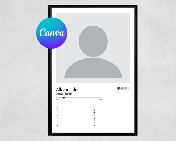 Custom Album Artwork CANVA TEMPLATE - Etsy