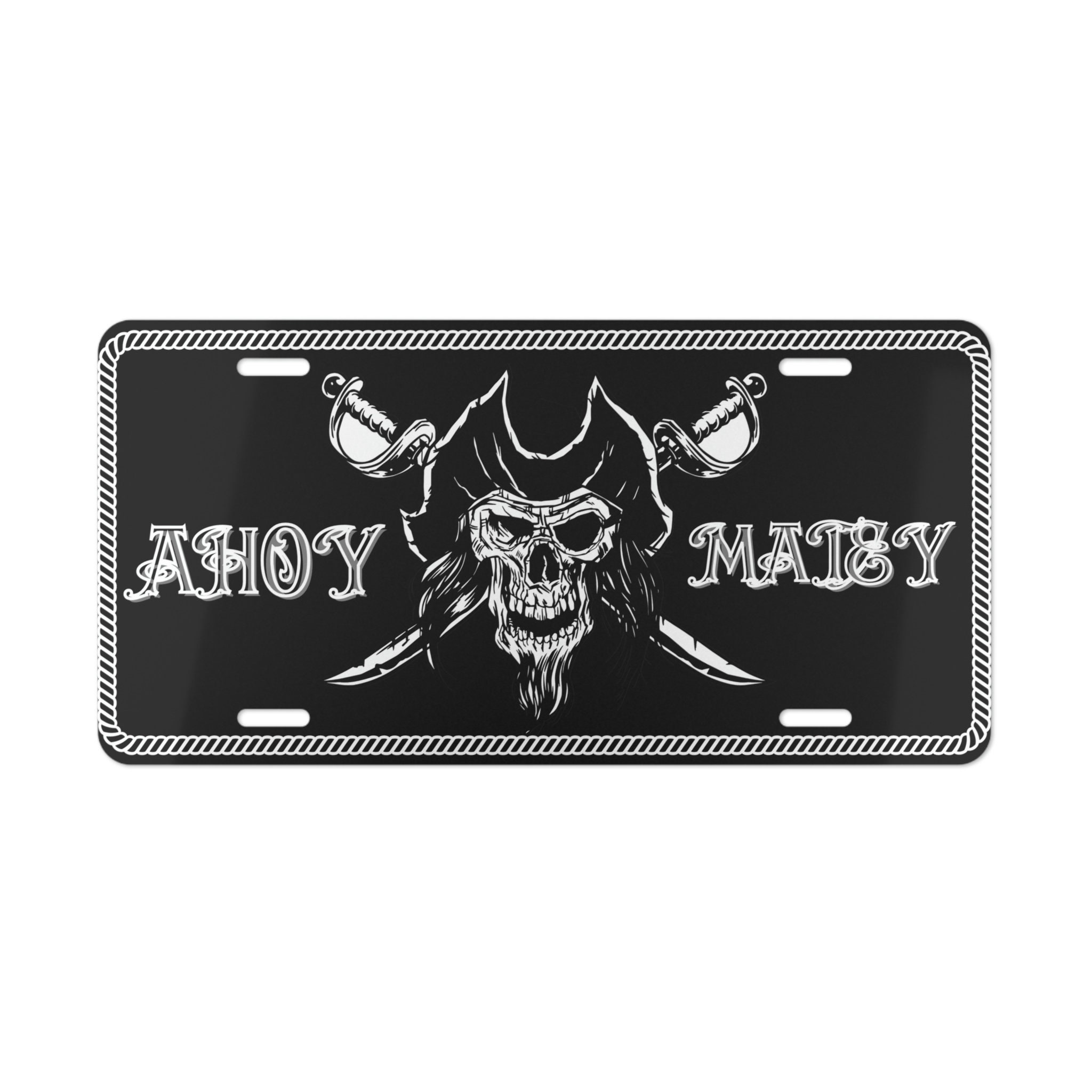 Pirate License Plate, Ahoy Matey Front License Plate, Skull License ...