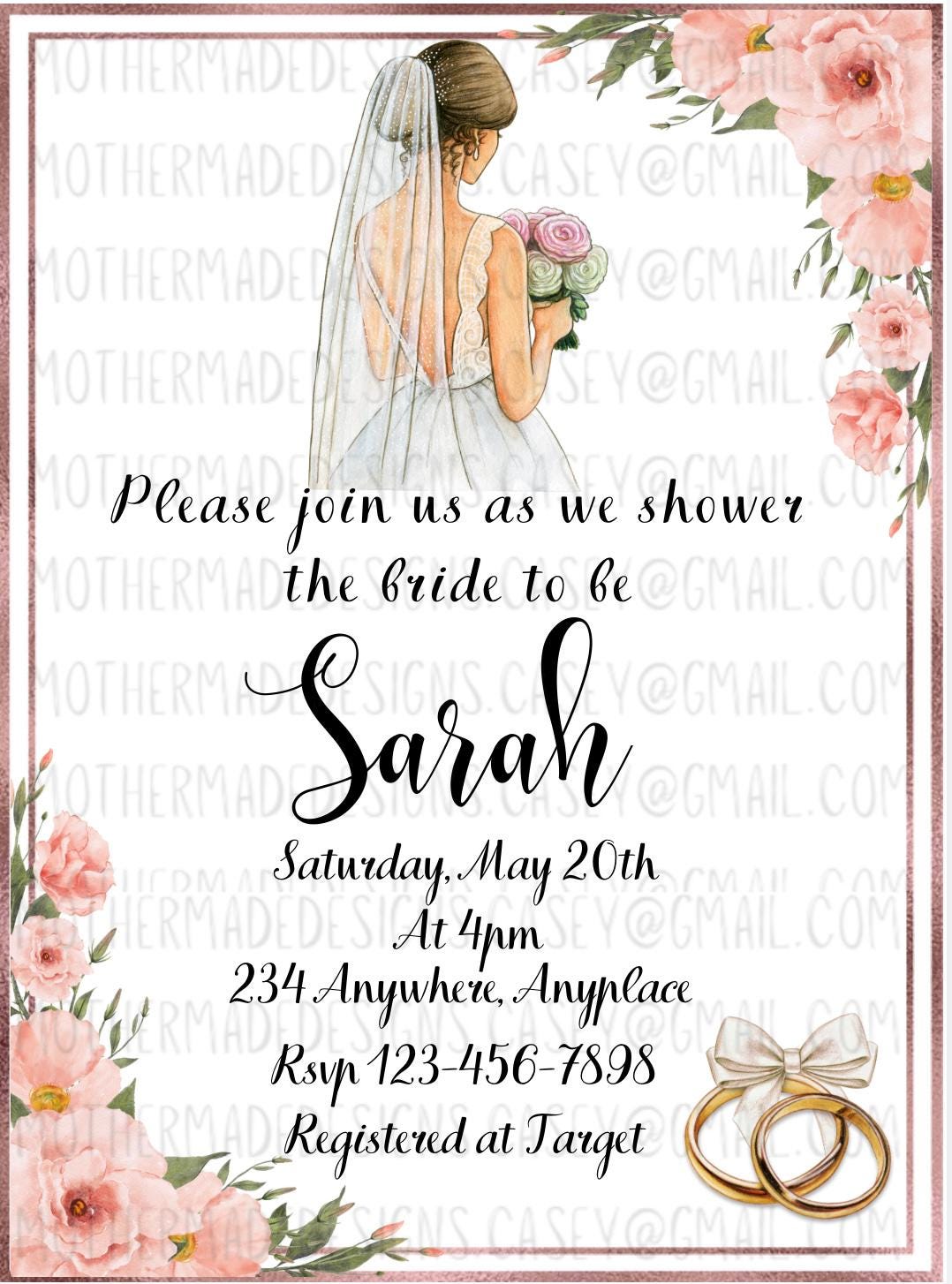 Customizable Bridal Shower Invitation Template - Etsy