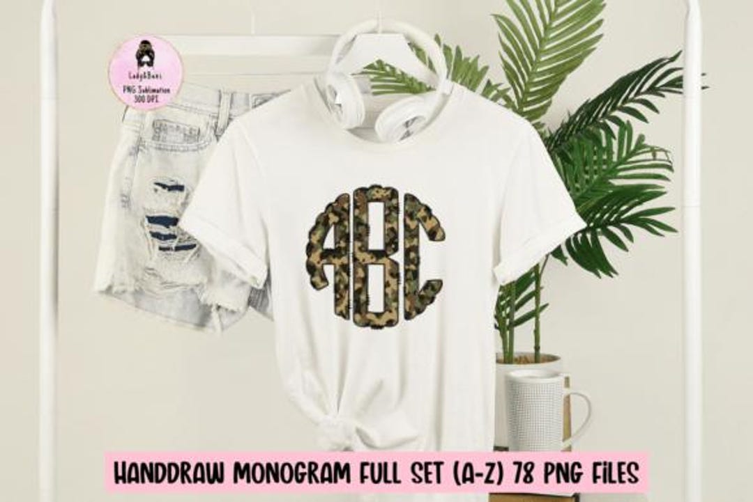 Camo Circle Monogram - Etsy