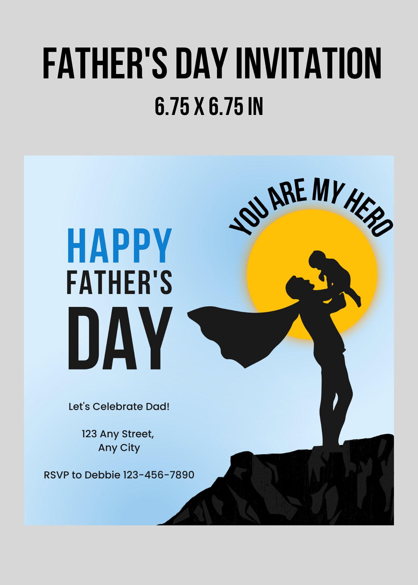 Editable Father's Day Invitation Template | Printable DIY Instant ...