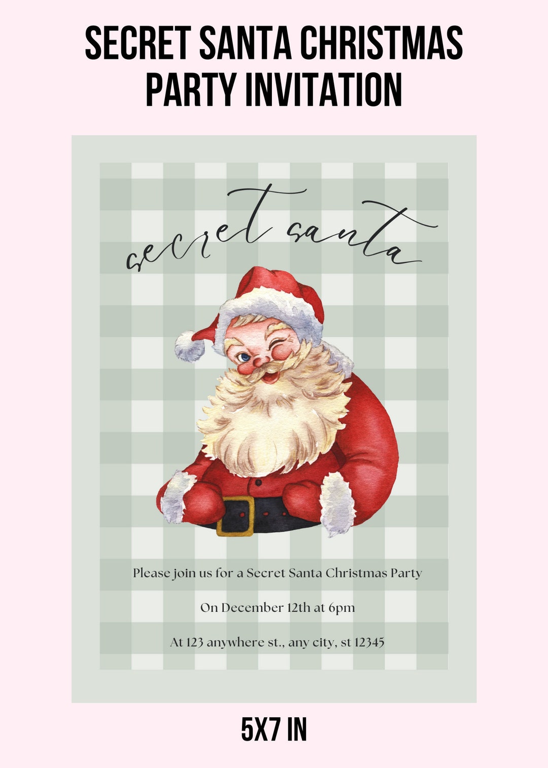 Editable Secret Santa Invitation - Digital Download & Printable ...