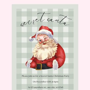 Editable Secret Santa Invitation - Digital Download & Printable ...