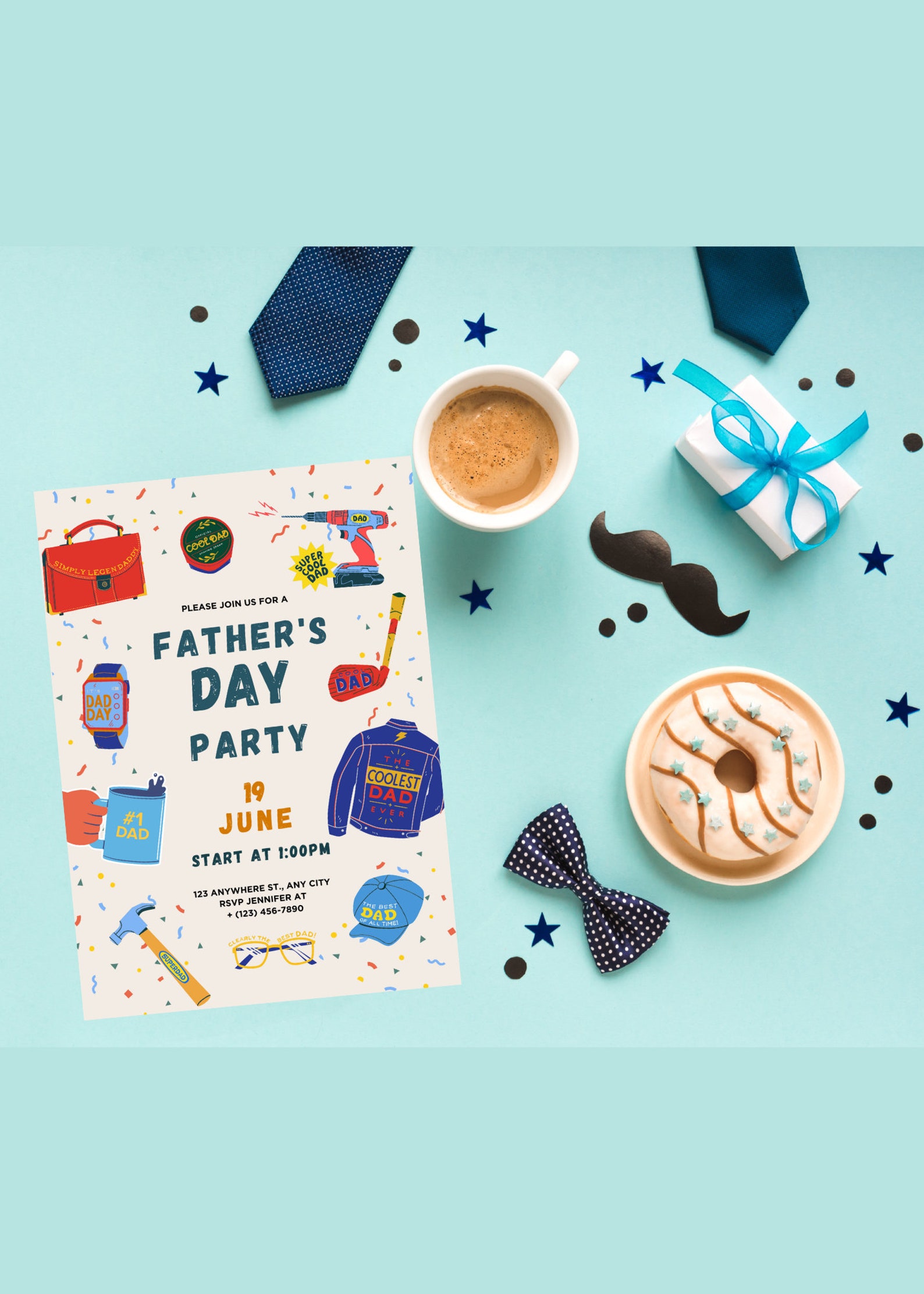 Editable Father's Day Invitation Template | Printable DIY Instant ...