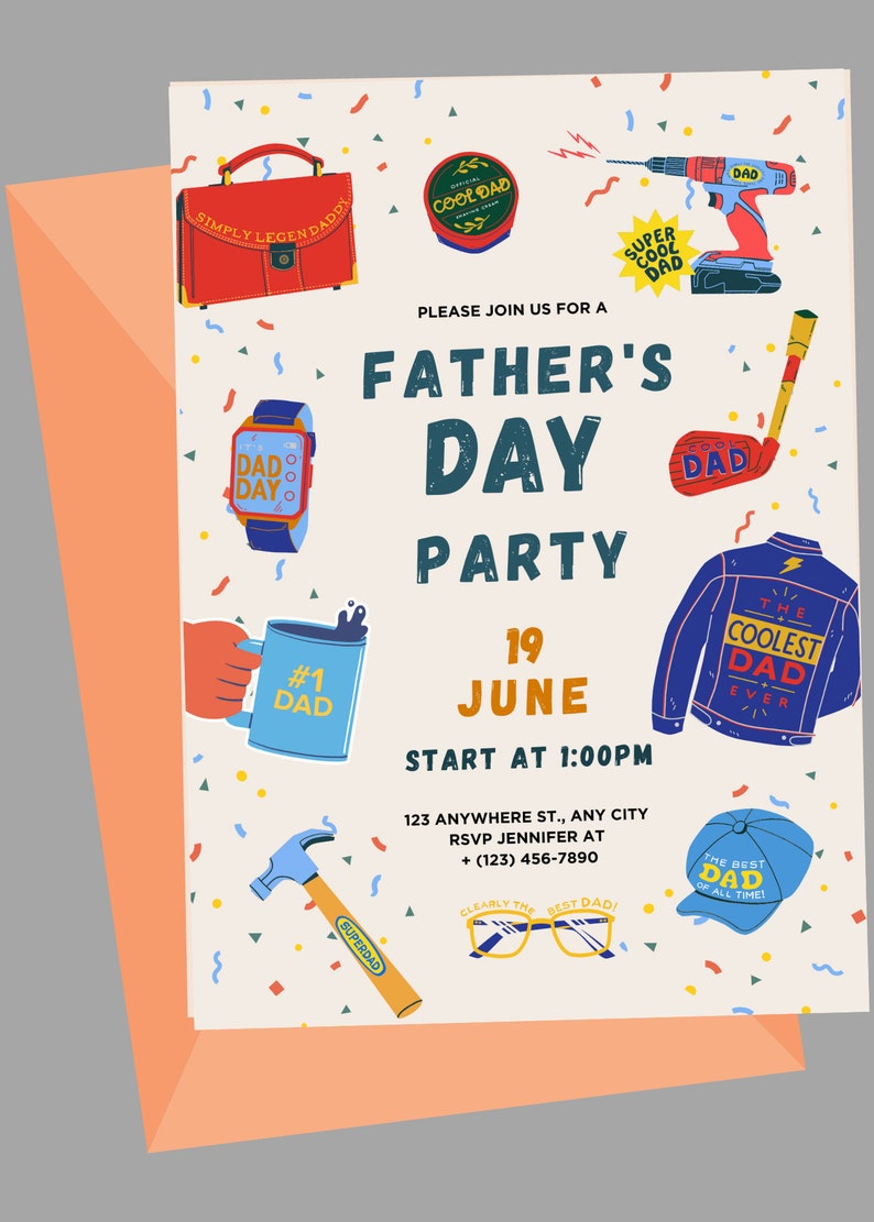 Editable Father's Day Invitation Template | Printable DIY Instant ...