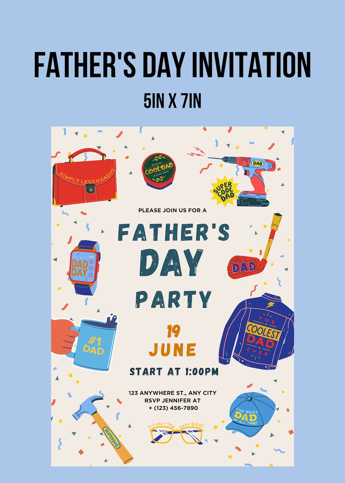 Editable Father's Day Invitation Template | Printable DIY Instant ...