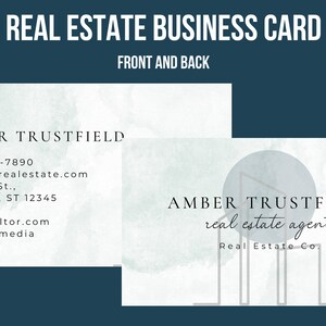 Business Card Real Estate Marketing Printable Digital Editable Business ...
