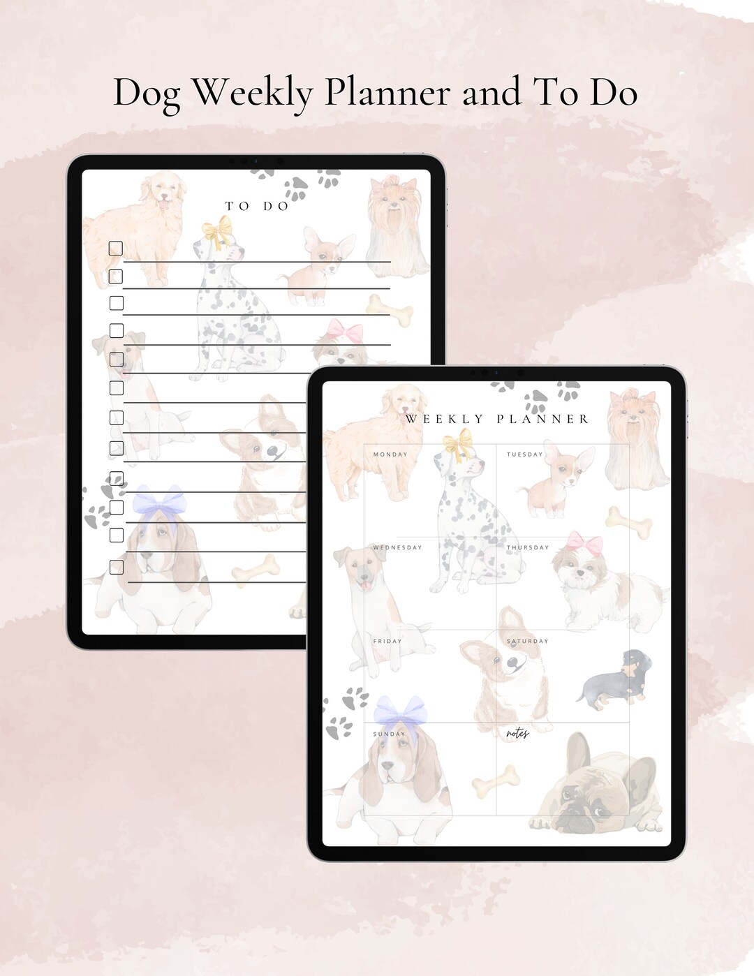 Digital Weekly Planner and To-do List Printable Productivity Organizer ...