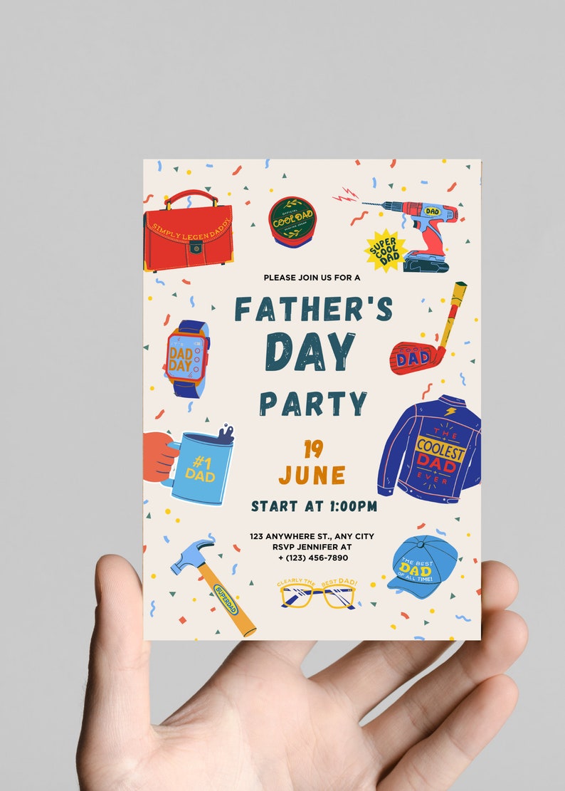 Editable Father's Day Invitation Template | Printable DIY Instant ...
