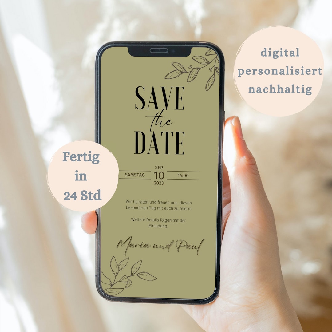 Digital Wedding Invitation Save the Date Personalized Invitation ...