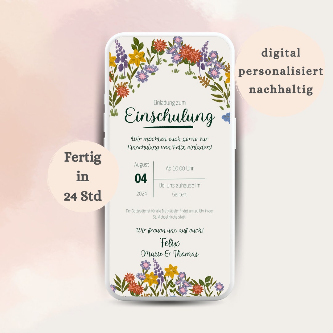 Digital School Enrollment Invitation Personal Ecard for the Start of ...