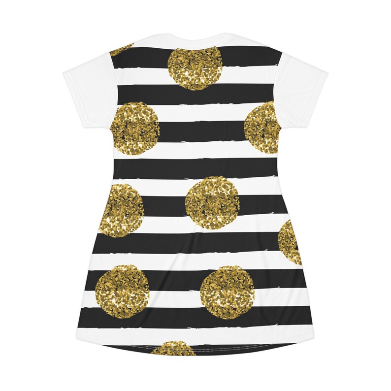Hip, Black Wire, Gold Accented, Ready for Fun, T-shirt Dress (AOP) - Etsy