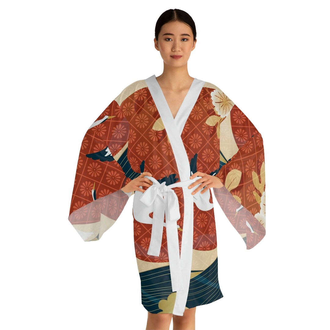 Chic, Stylish, Japanese Print, Asian Theme, Figure Flattering, Long ...