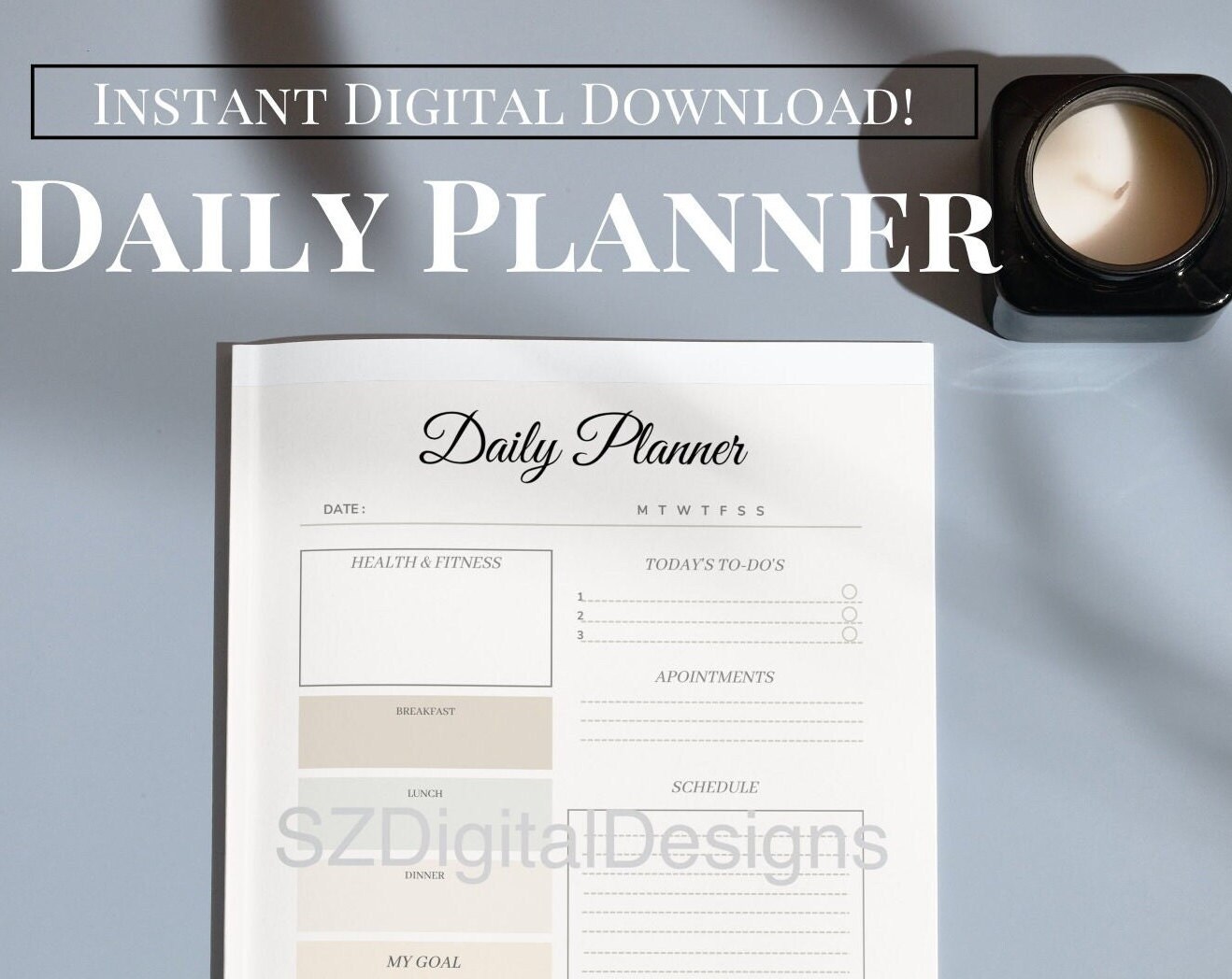 Minimalistic Daily Planner Daily Planner for Organization - Etsy