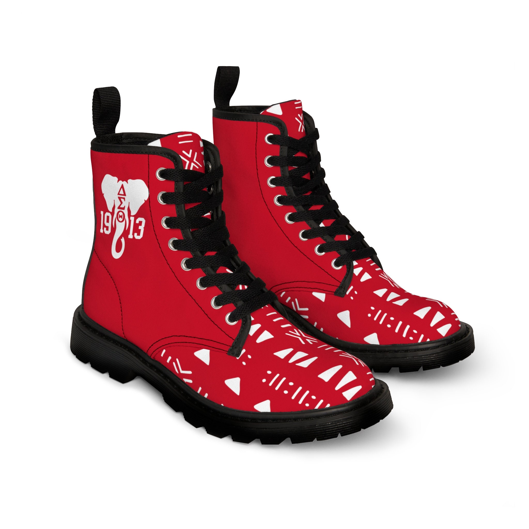Delta Sigma Theta Boots, DST Trendy Graphic HBCU D9 Sorority Ankle ...