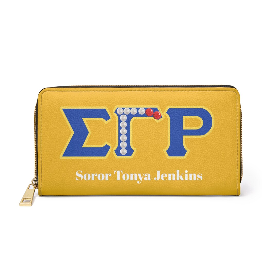 Sigma Gamma Rho Wallet, Personalized Zipper Wallet, SGRHO Trendy HBCU ...