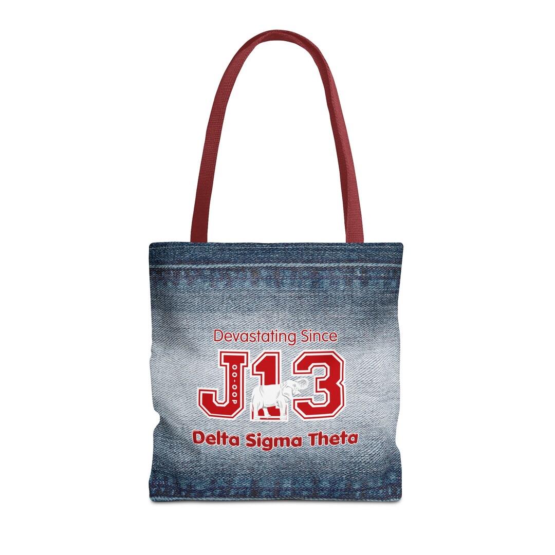 Delta Sigma Theta Tote, Trendy Graphic Denim HBCU D9 Sorority Travel ...
