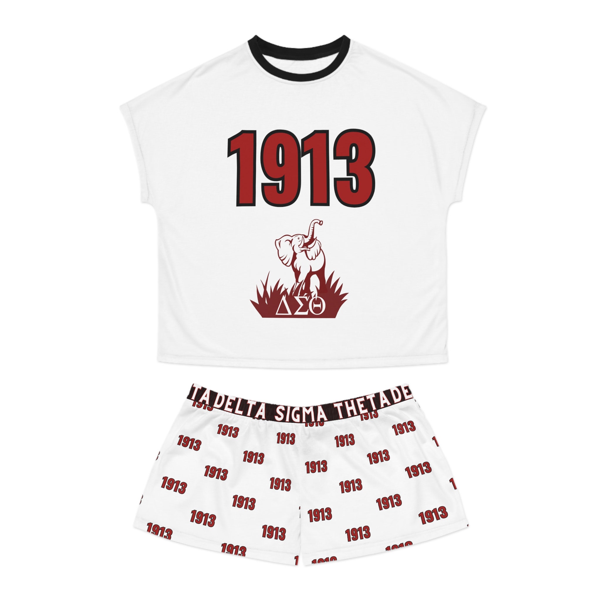 Delta Sigma Theta Pajama Short Set Limited Edition Trendy Graphic Hbcu