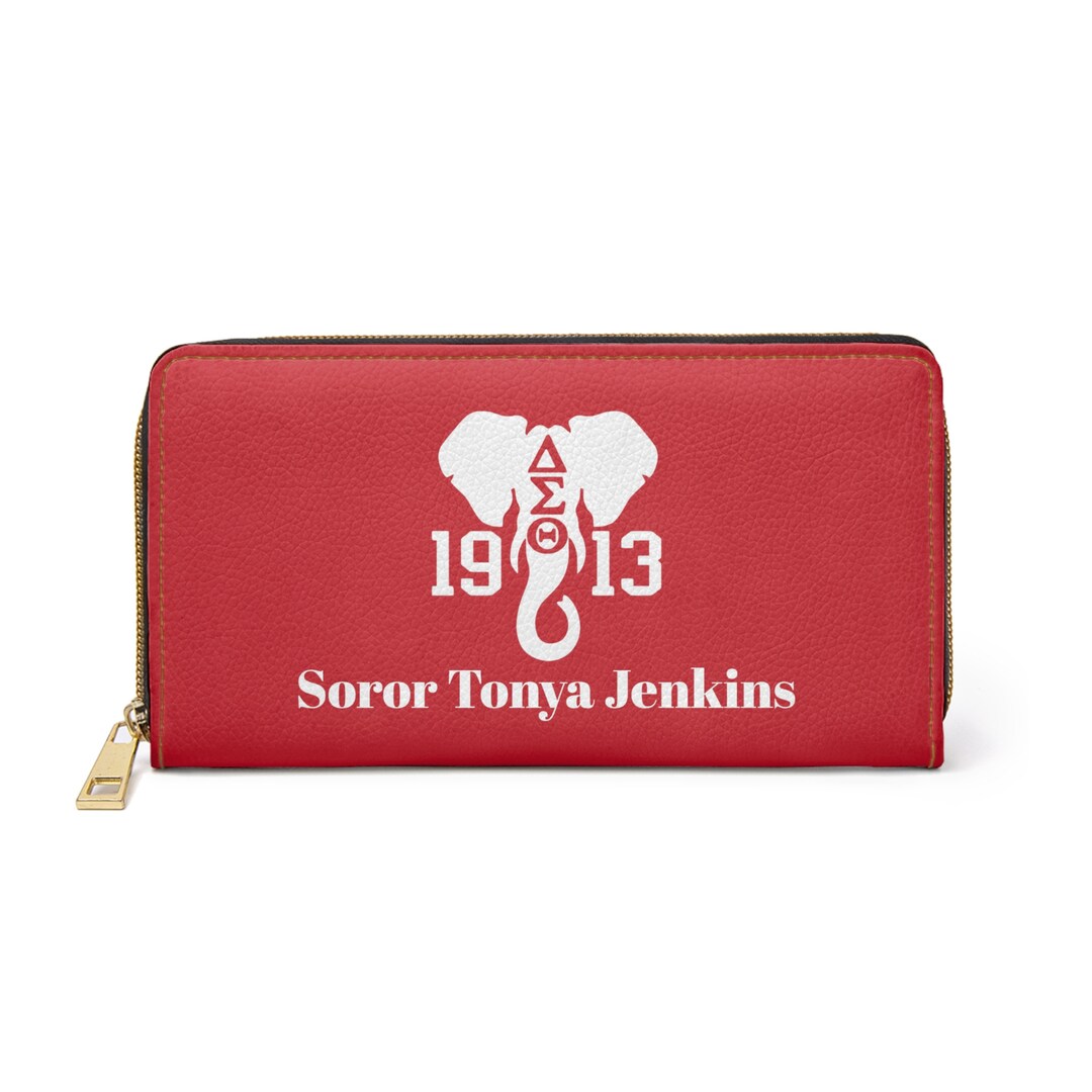 Delta Sigma Theta Wallet, DST Personalized Zipper Wallet, Trendy HBCU ...