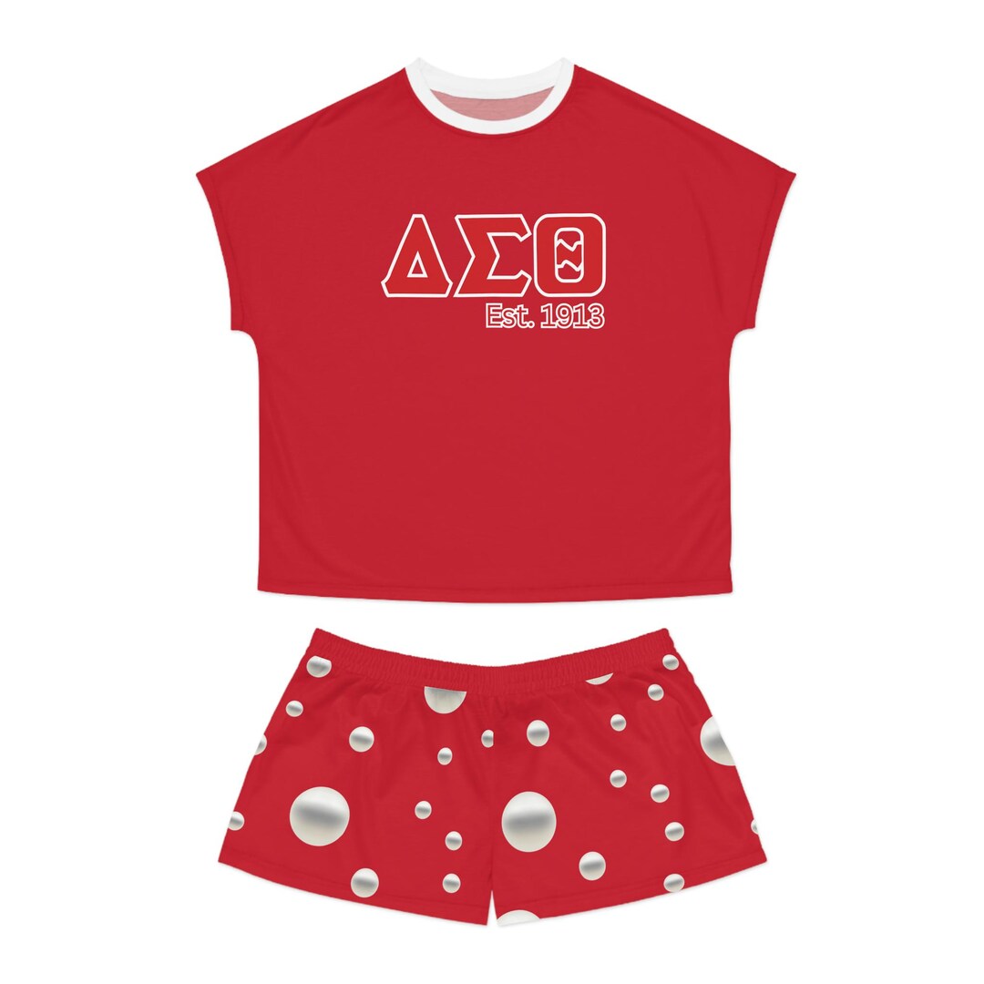 Delta Sigma Theta Pajama Set, DST HBCU D9 Sorority Pearls and Pjs Set ...