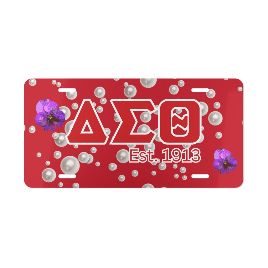 Delta Sigma Theta Vanity Plate, Trendy Graphic HBCU D9 Sorority Vanity ...