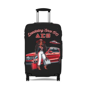 Delta Sigma Theta Luggage Cover, Trendy Graphic HBCU D9 Travel ...