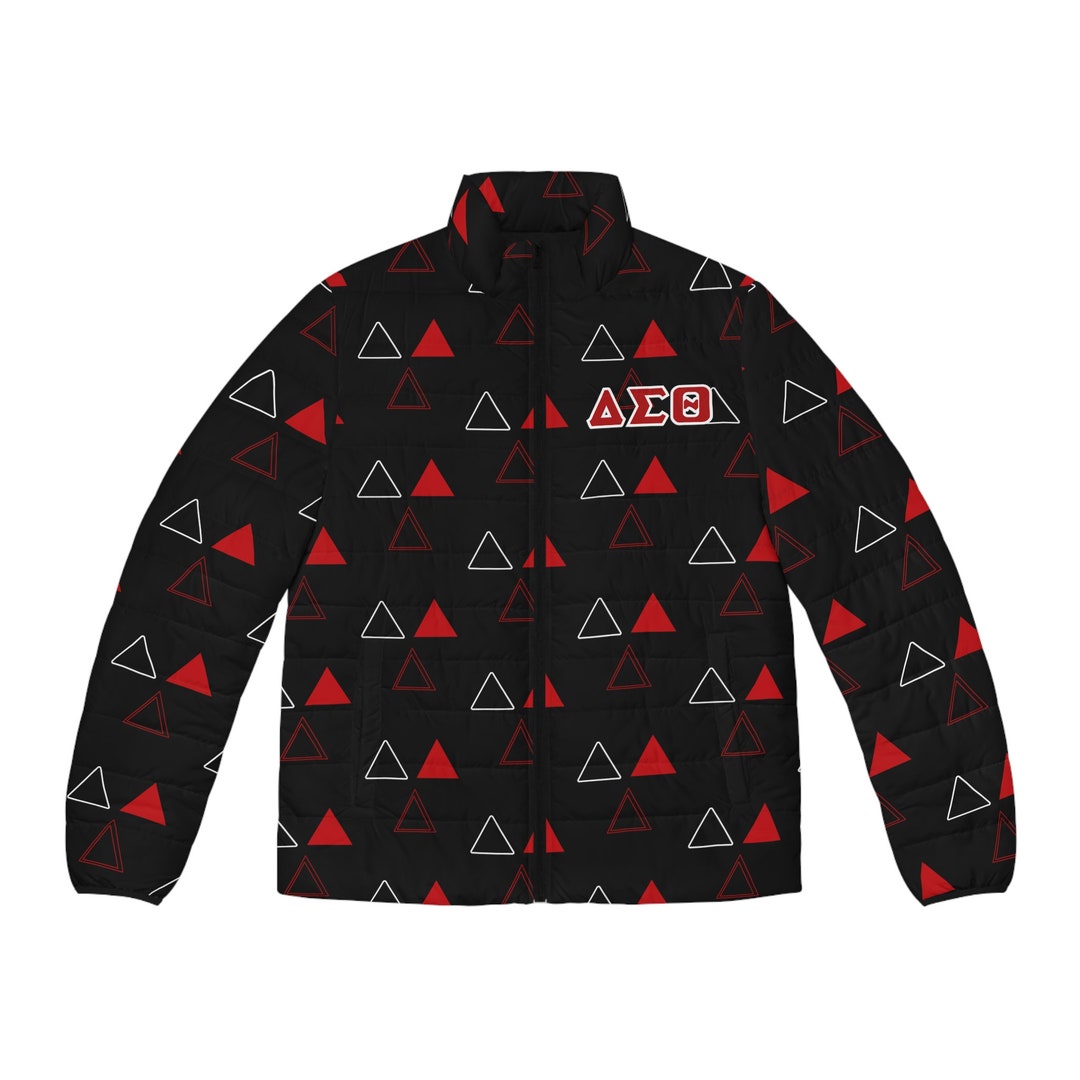 Delta Sigma Theta Puffer Jacket, DST Jacket, Black, Red White HBCU D9 ...