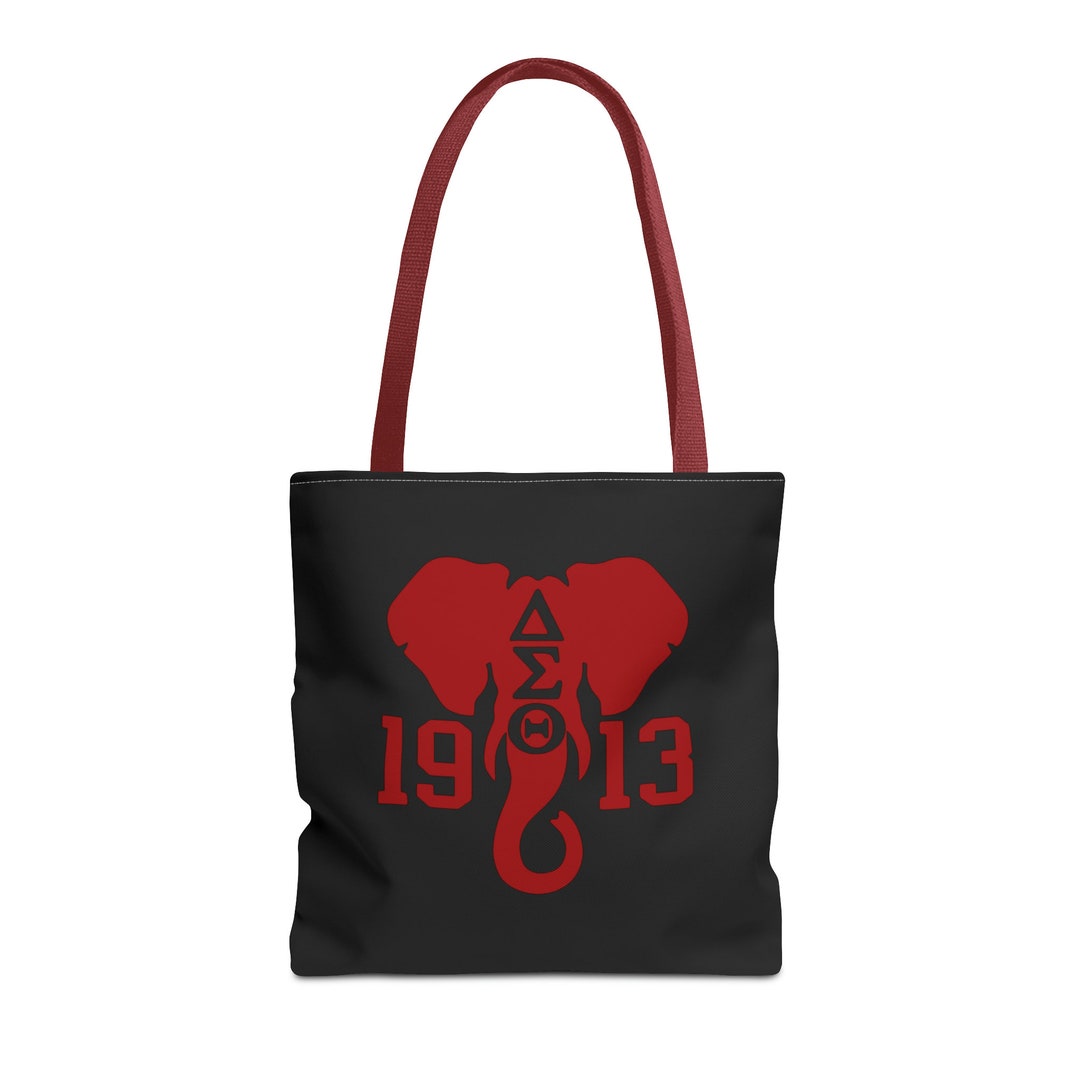 Delta Sigma Theta Tote, DST Tote Back With Red Strap, Trendy, Graphic ...